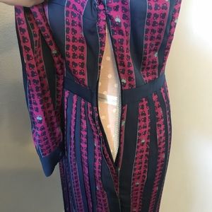 Modcloth | Dresses | Modcloth Bumble Bee Pleated Stripped Blue Dress ...